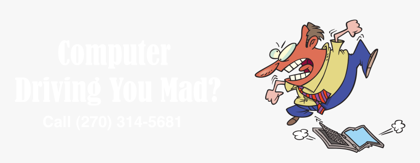Computer Driving You Mad Call 314-5681 - Frustrated Cartoon, HD Png ...
