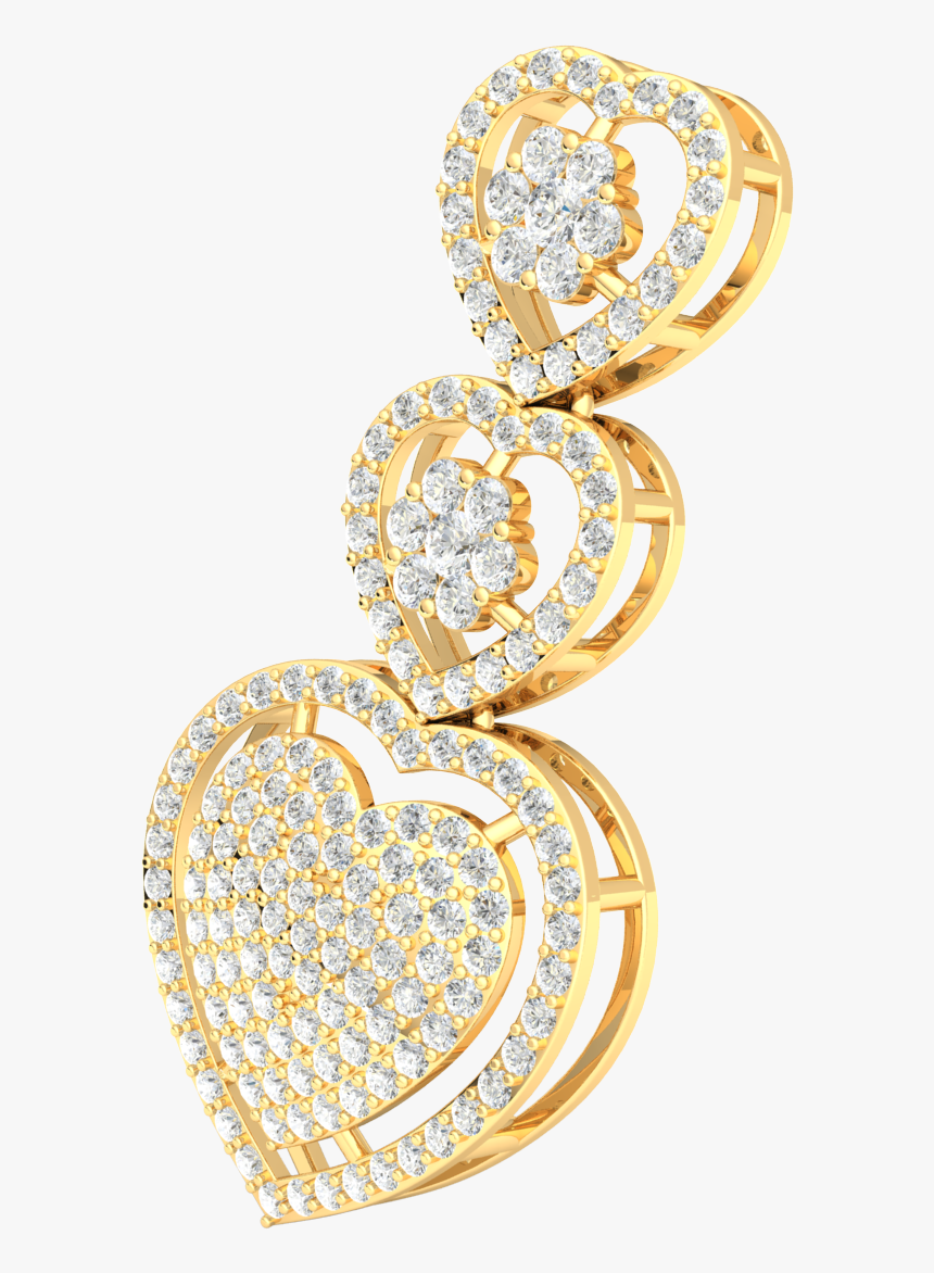 1 50carat Round Brilliant Cut Diamond Heart Cluster - Chain, HD Png ...