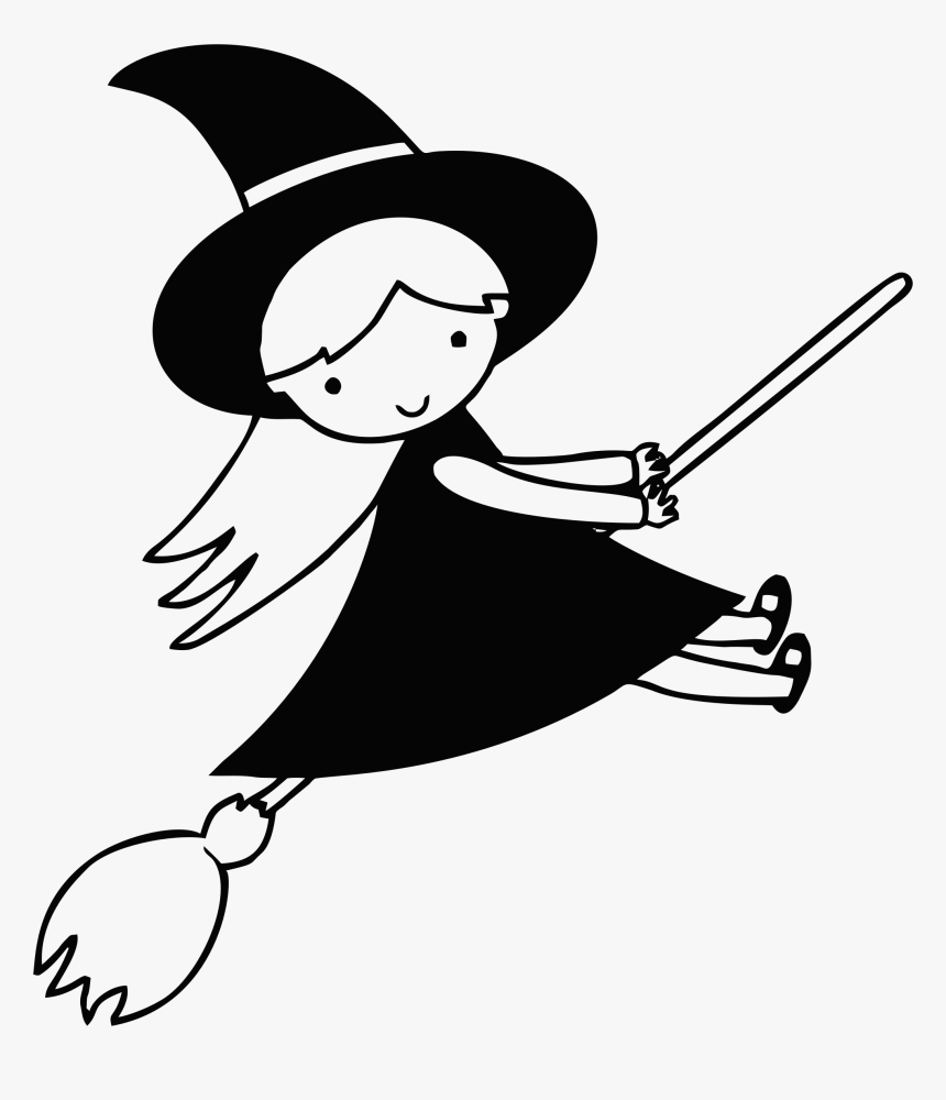 Witch Black And White Clip Art, HD Png Download , Transparent Png Image ...