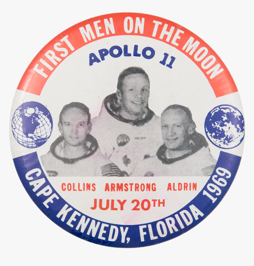 Apollo 11 First Men On The Moon Event Button Museum, HD Png Download ...