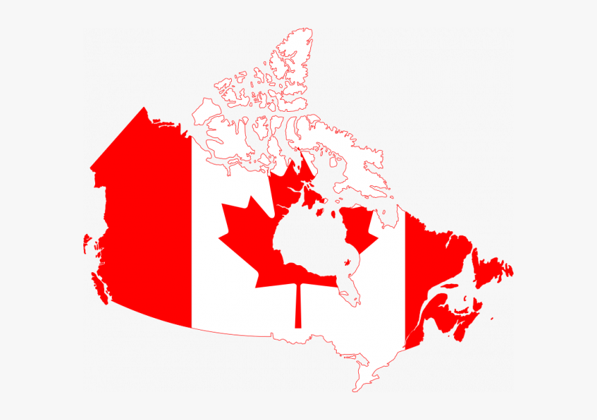 Map Of Canada With Red And White Image Of Flag On The - Canada Flag Map ...
