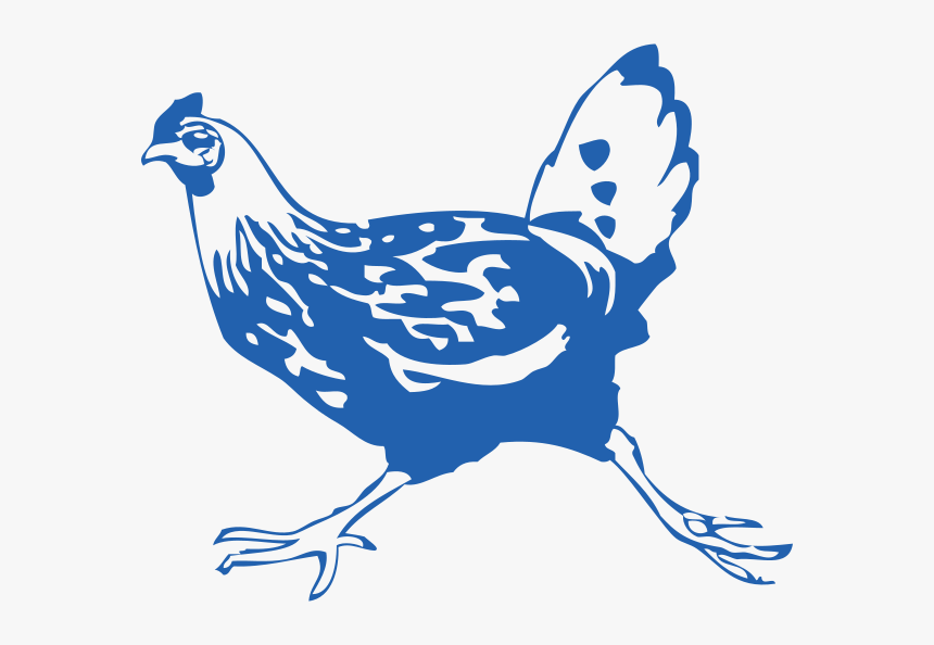 Chicken Running Blue Facing Left - Rooster, HD Png Download ...