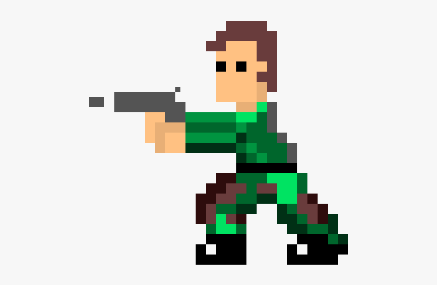 Pessoa Com Uma Arma Pixel Art, HD Png Download , Transparent Png Image ...