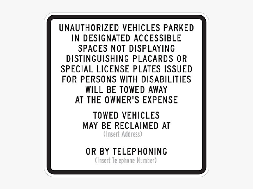 Unauthorized Vehicles Parking Signs - Unauthorized Vehicles Parked Sign ...
