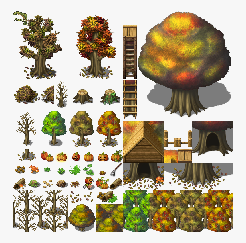 Autumn, Fall, Trees, Tree House, Pumpkins, Nature, - Rpg Maker Mv ...