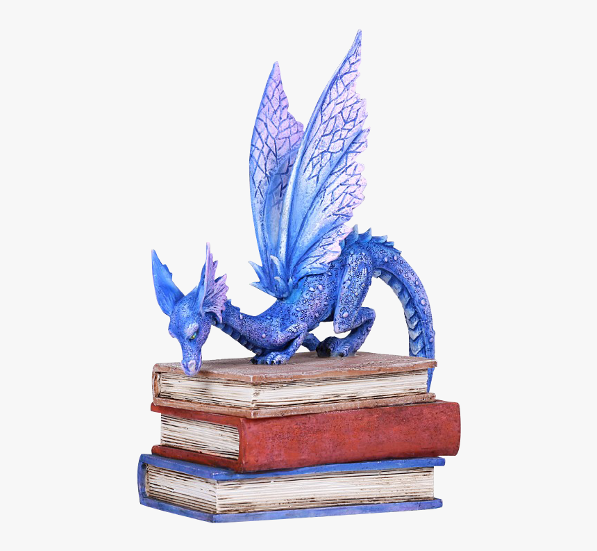 Stack Of Books Dragon Statue - Dragon Reading A Book, HD Png Download ...
