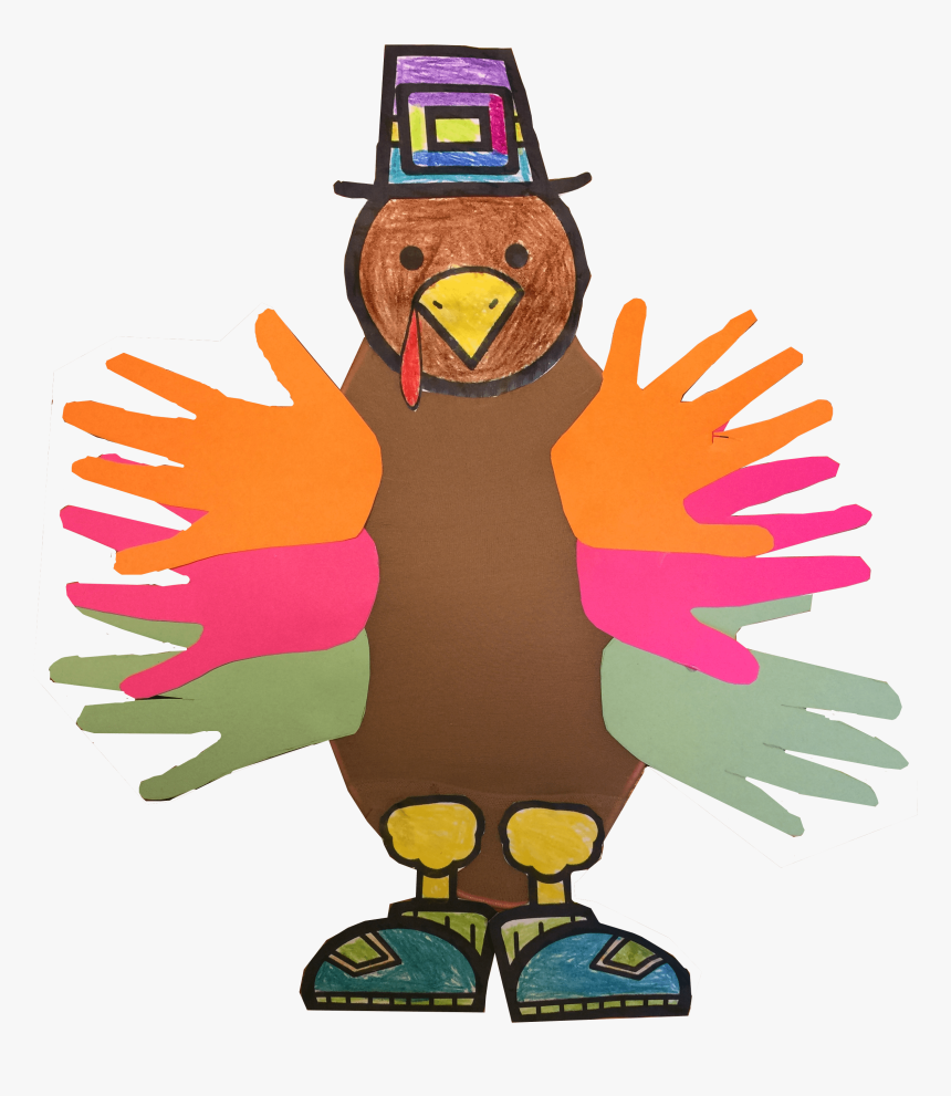 Turkey Handprint Craft - Cartoon, HD Png Download , Transparent Png ...