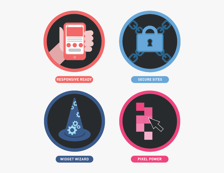 Merit Badges 1 Mouse Pointer Lock Pixel Wizard Phone - Circle, HD Png ...