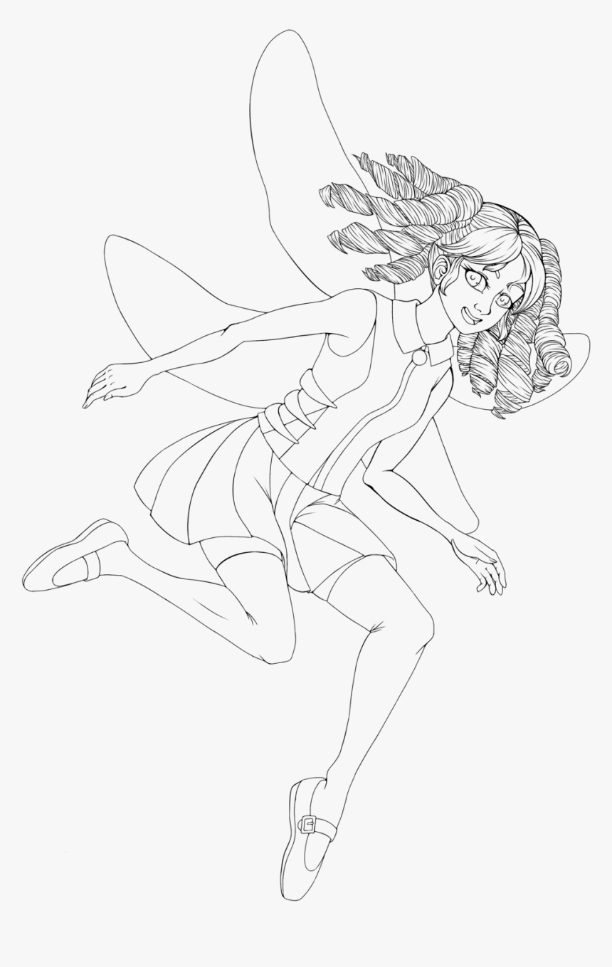 Fairy Drawing Line Art Sketch - Line Art, HD Png Download , Transparent ...