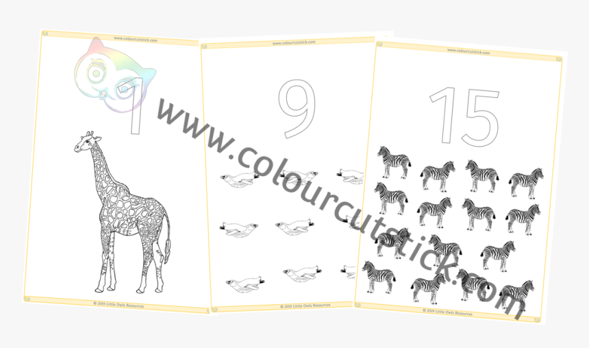 1-20 Count Zoo Animals Colouring Ccs Cover - Giraffe, HD Png Download ...