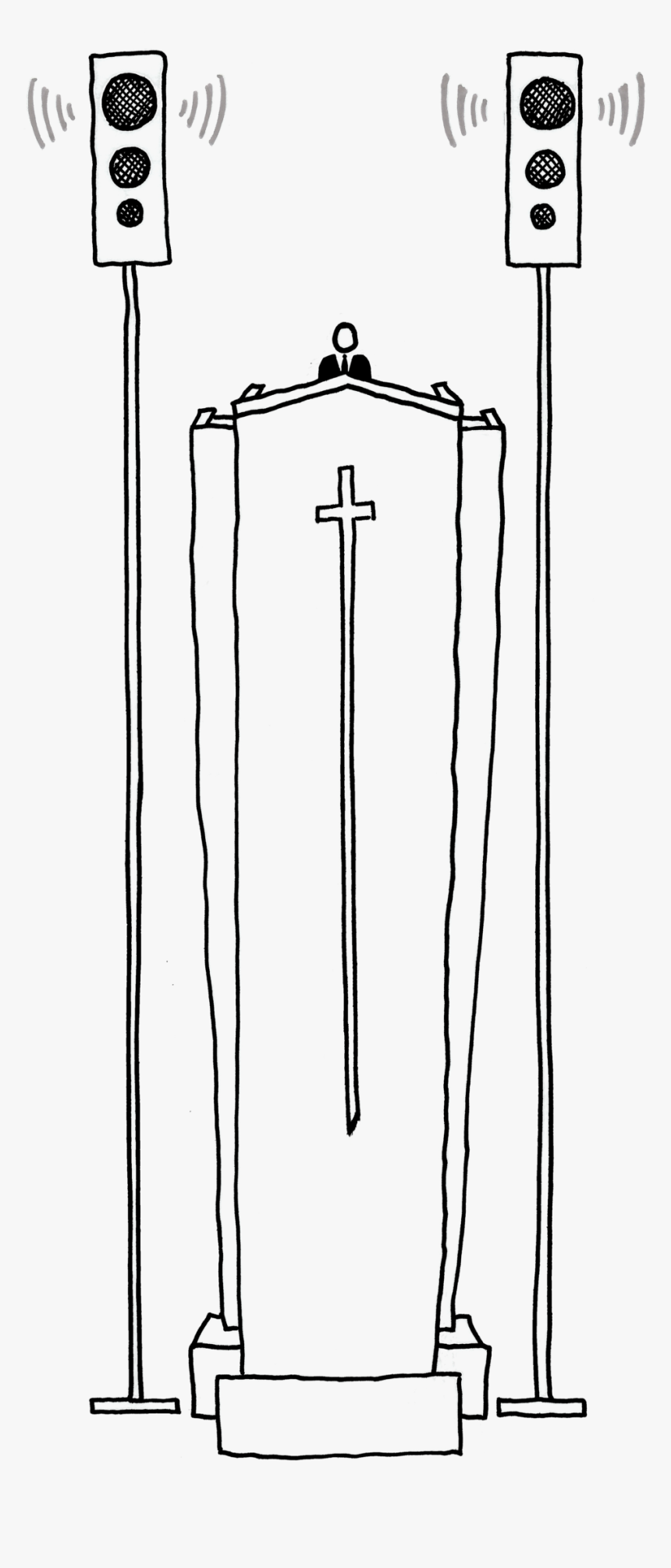 Pulpit - Line Art, HD Png Download , Transparent Png Image - PNGitem