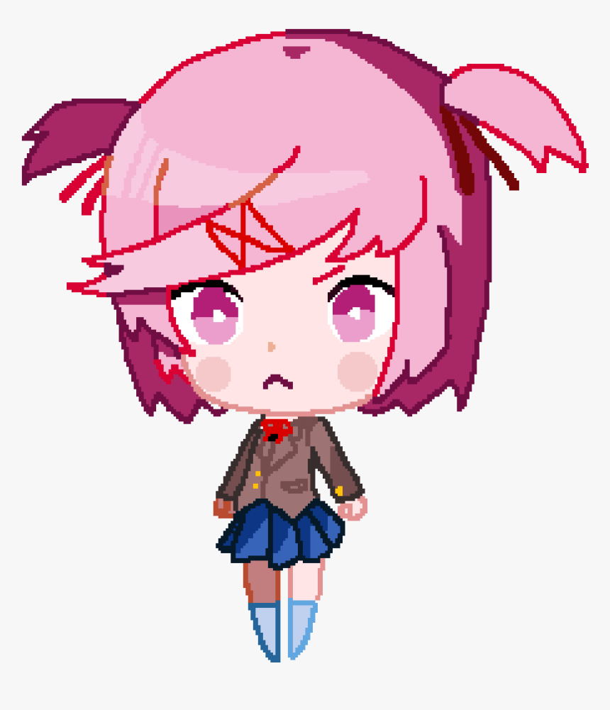 Pixilart Natsuki Chibi Minigame By Stormtium - Doki Doki Literature Club Natsuki, HD Png ...