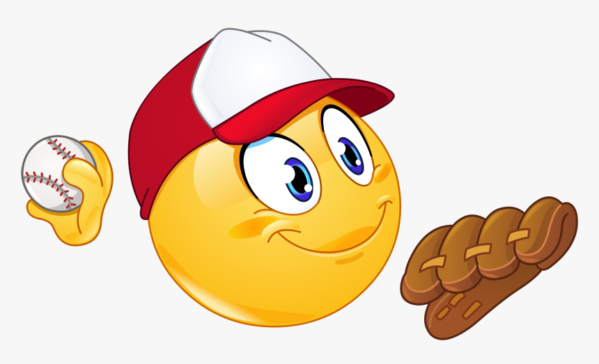 Baseball Player Emoji 42 Decal - Baseball Smiley, HD Png Download ...