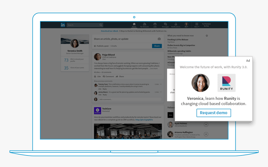 Spotlight Ad Example - Linkedin Dynamic Ad Example, HD Png Download ...