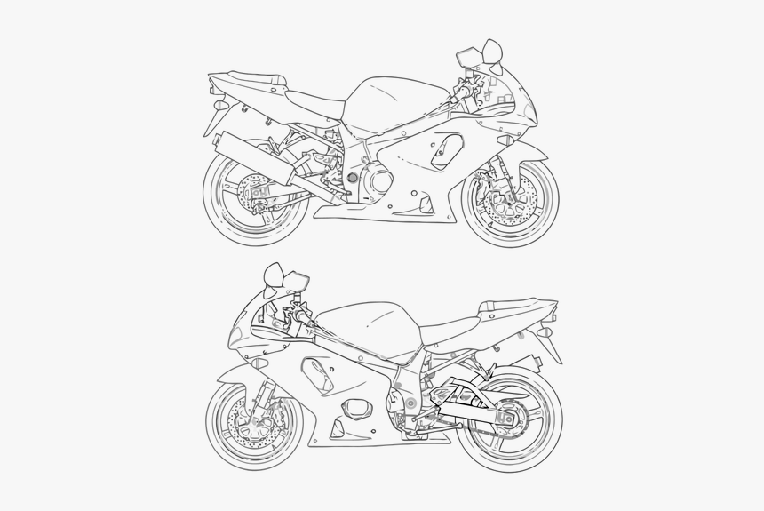 Motorcycle Outline Vector - Motorcycle Outline Drawing, HD Png Download ...