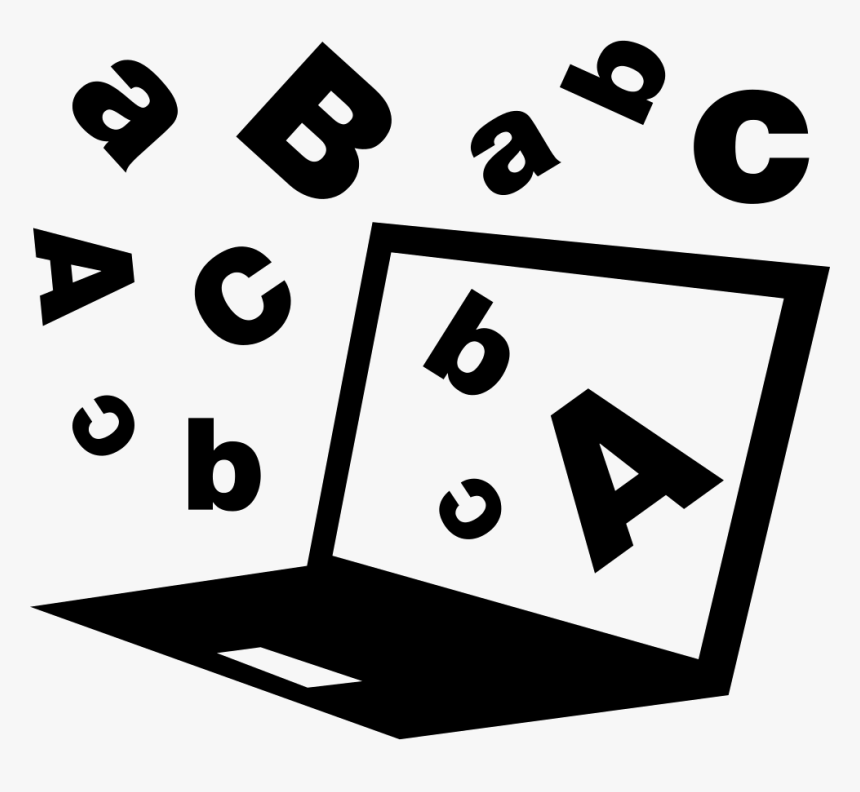 Computer With Floating Letters Signs - Letters Floating Png ...