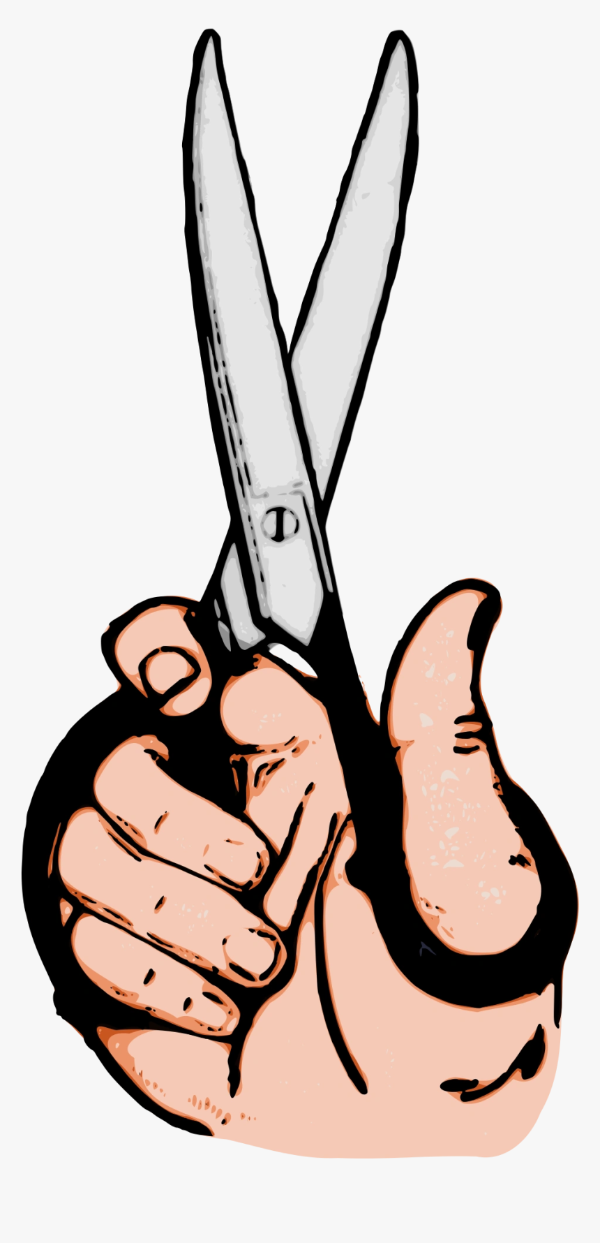 Scissors In Hand Cartoon, HD Png Download , Transparent Png Image - PNGitem