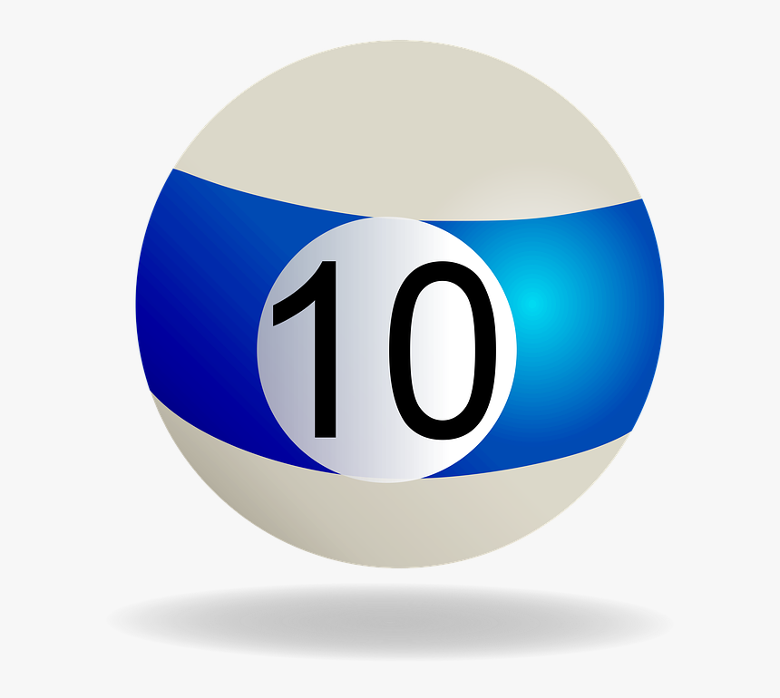 Billiard, Billiard Ball Blue Striped, 10, Pool, Ball - Bola 10 Png ...