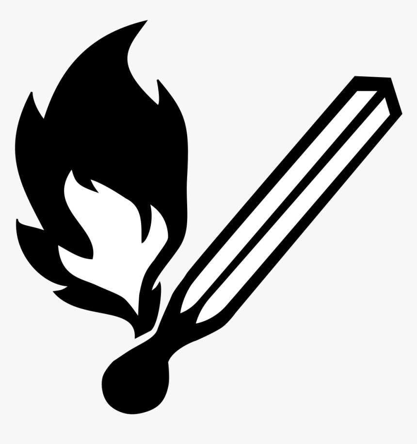 Burning Matchstick Pictogram - Pictogram Verboden Open Vuur, HD Png ...
