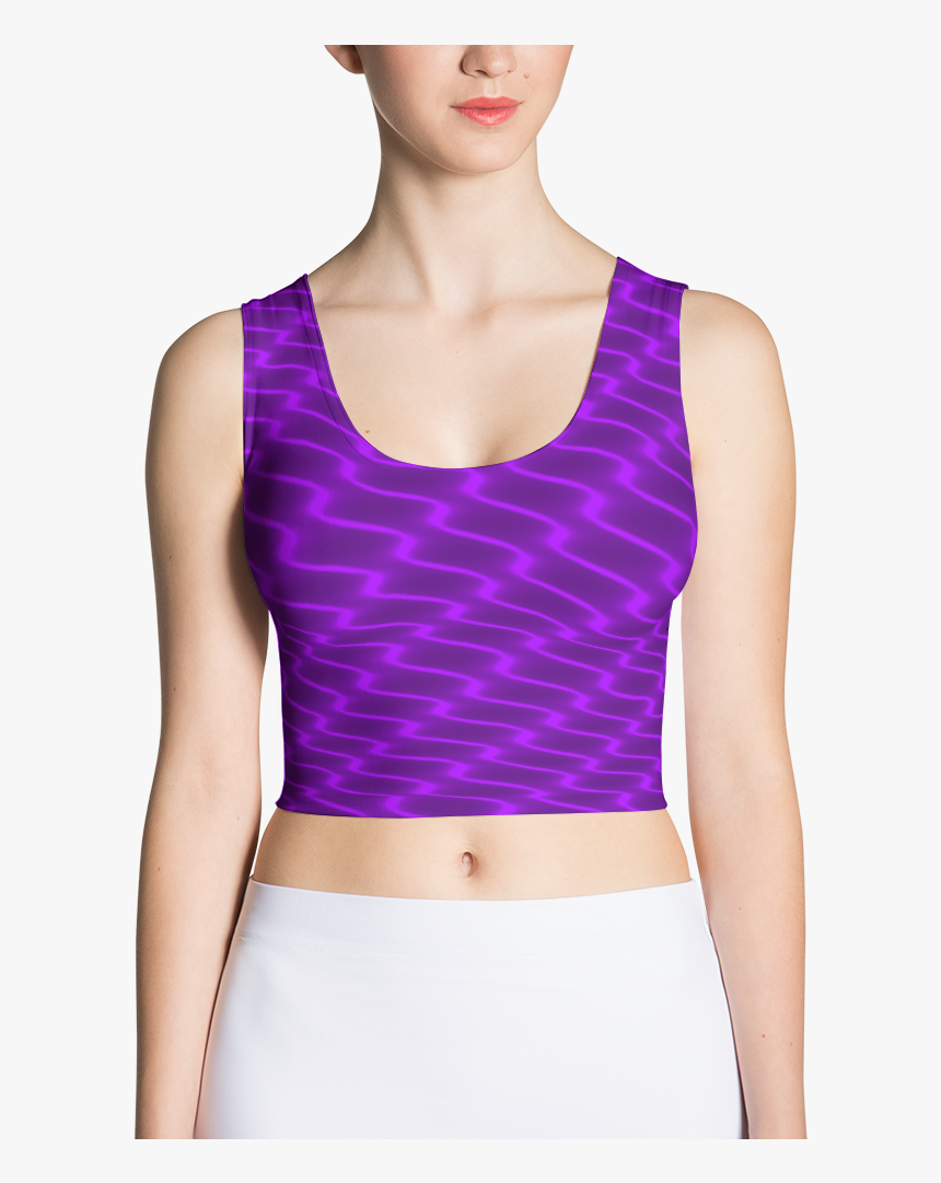 Neon Wavy Lines Purple Crop Top - Crop Top, HD Png Download ...