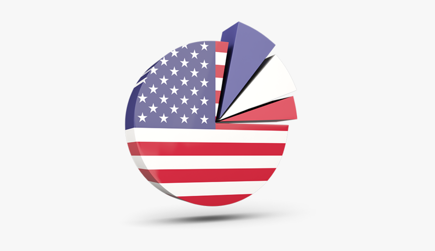 Pie Chart With Slices - American Flag Circle, HD Png Download ...