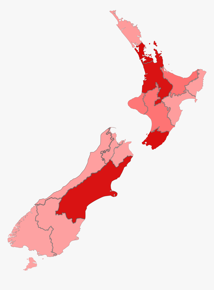H1n1 New Zealand Map By Confirmed Cases - New Zealand Map Png ...