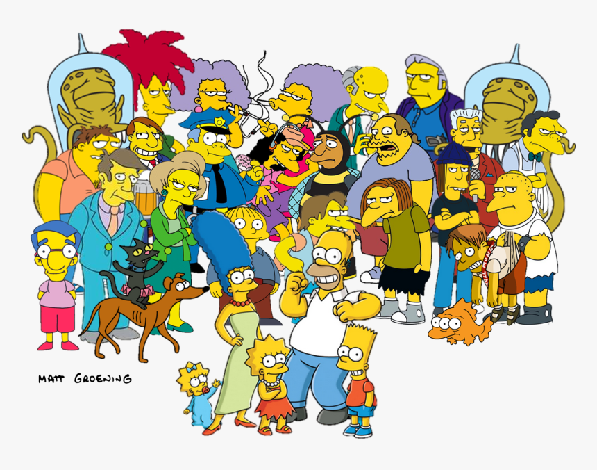 All The Characters Of The Simpsons, HD Png Download , Transparent Png ...