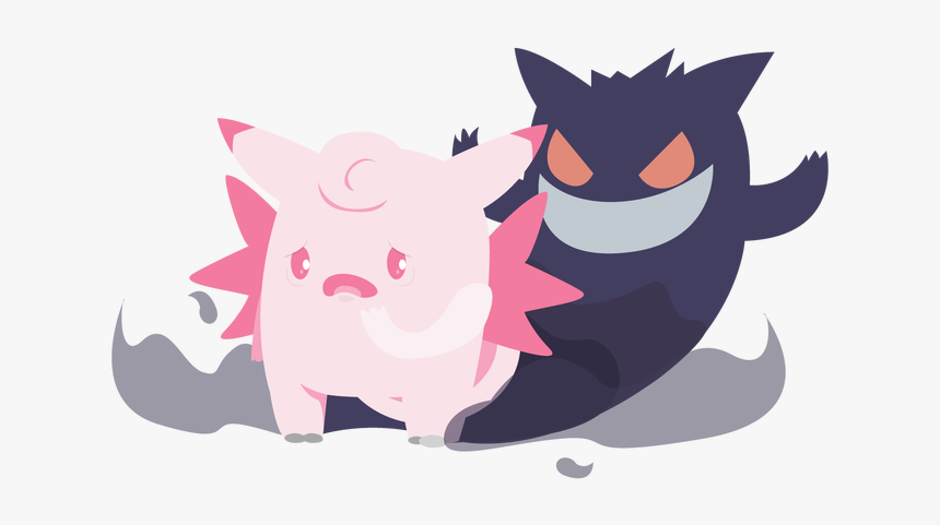 Gengar And Clefable, HD Png Download , Transparent Png Image - PNGitem