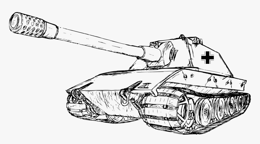 E 100 Tank Drawing, HD Png Download , Transparent Png Image - PNGitem