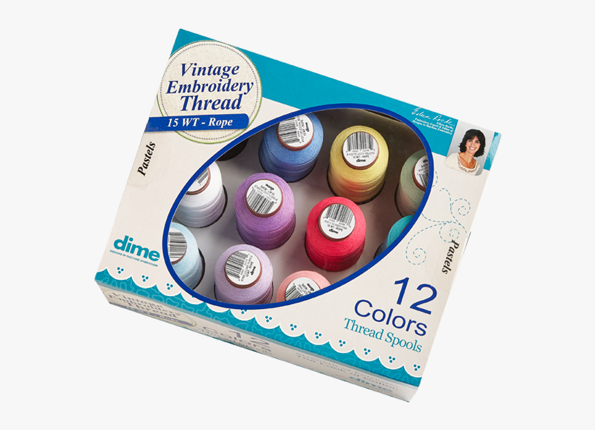 Vintage Embroidery Thread Brights 15wt Pkt/12 Mixed - Label, HD Png ...