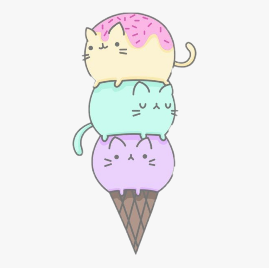 Ice Cream Cat Drawing, HD Png Download , Transparent Png Image - PNGitem