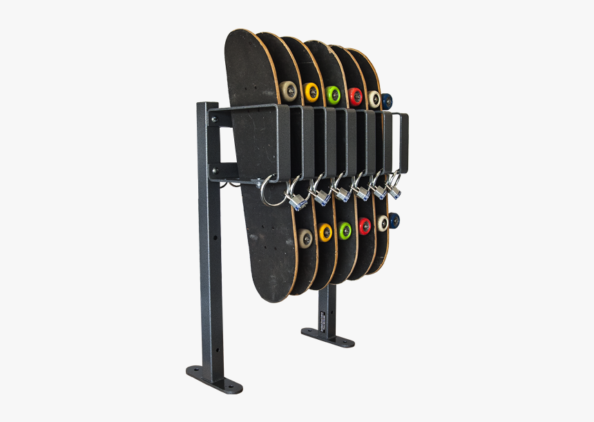 Skateboard Lock Security Rack Brute 6 Side View With - Skateboard Lock ...