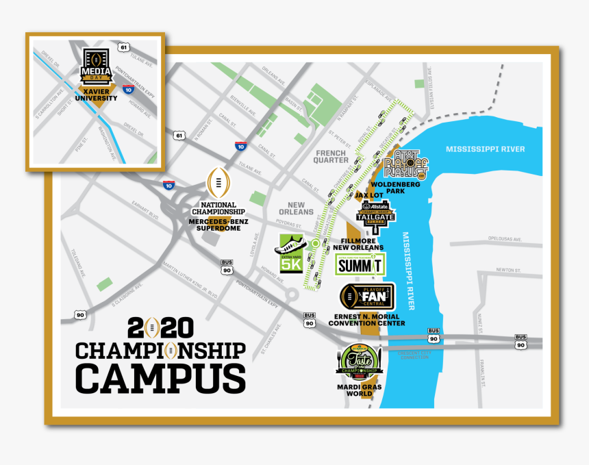 Cfp 2019 20 Champ Campus Map Draft6 102919 Class - Capital One Stage At ...