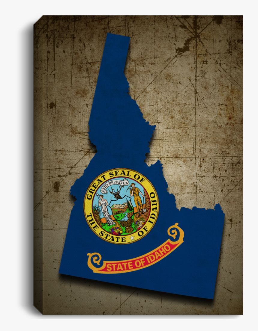 Idaho Flag State Outline Canvas, HD Png Download , Transparent Png ...