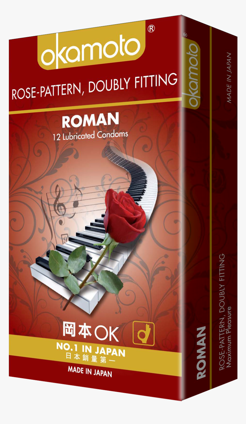 Roman Rose Pattern 12s - Okamoto Condoms, HD Png Download , Transparent ...