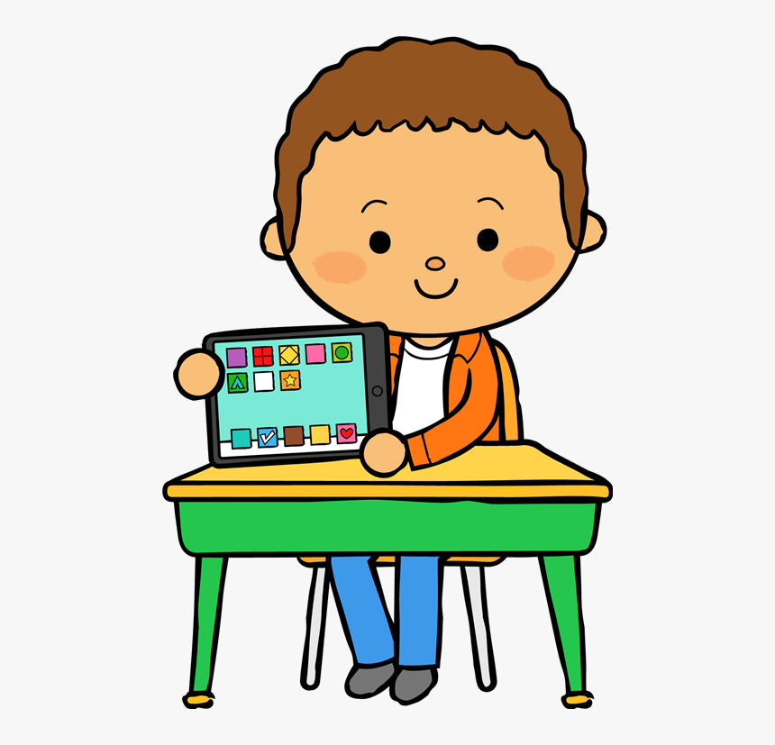 Student Using Ipad Clip Art