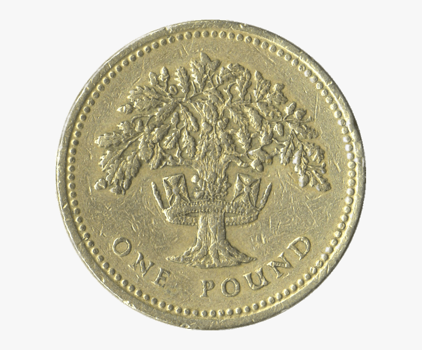 One Pound Coin - One Pound Elizabeth 1985, HD Png Download ...