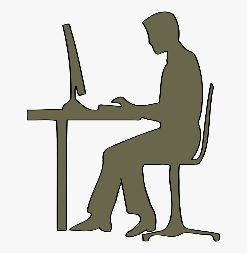 Man Working At Desk Clipart