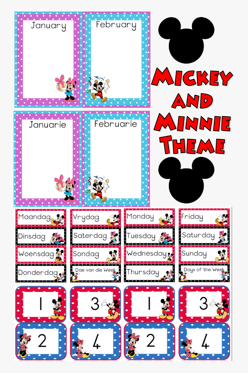 Free Mickey And Minnie Theme - Mickey Mouse Months Of The Year, HD Png ...