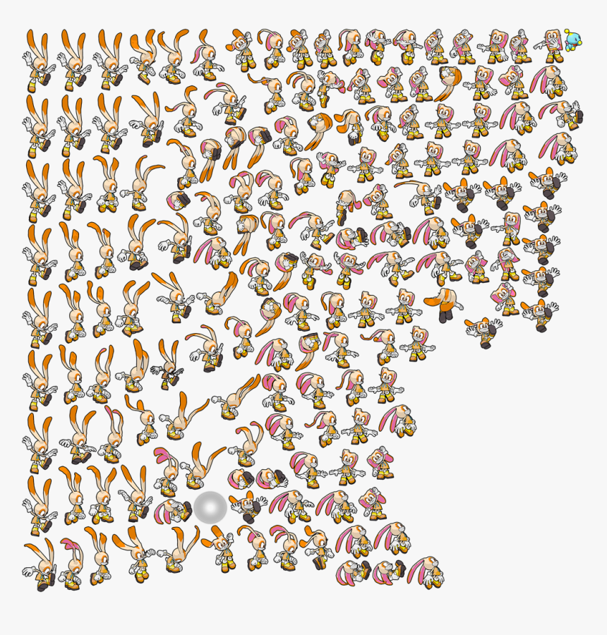 Cream The Rabbit Sprite , Png Download - Cream The Rabbit Sprite Sheet ...