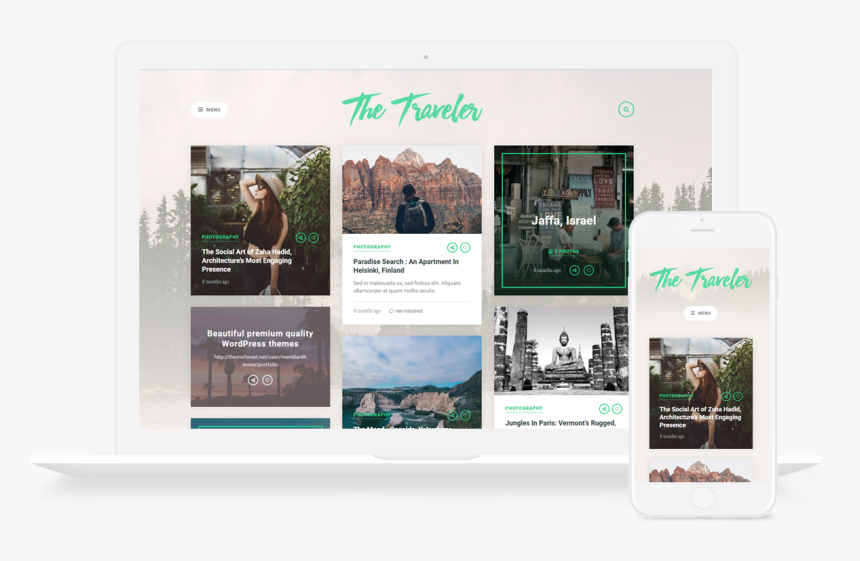 Blog Theme Wordpress Free Travellers, HD Png Download , Transparent Png ...