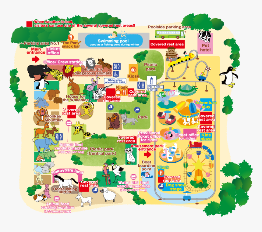 The Amusement Park Along With The Zoo Is For Children - Map Japan Zoo ...