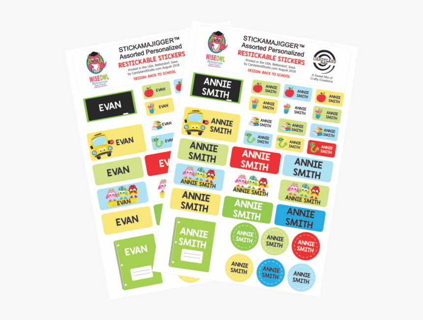 Back To School Restickable Name Labels - Orange, HD Png Download ...