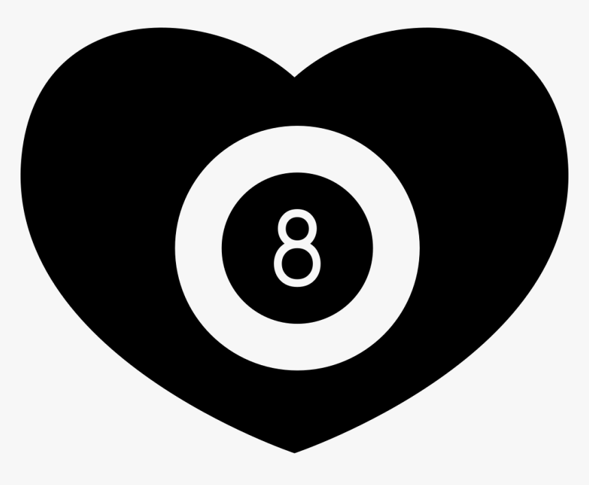 Billiards Heart With Eight Ball Inside - Circle, HD Png Download ...