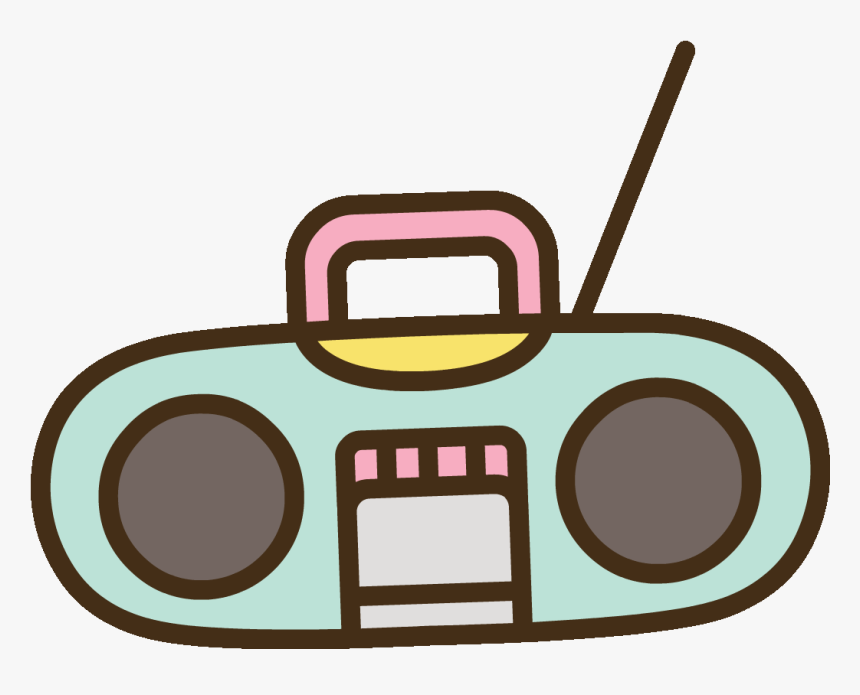 Radio Boombox Sticker By Pusheen Clipart , Png Download - Cartoon Radio ...
