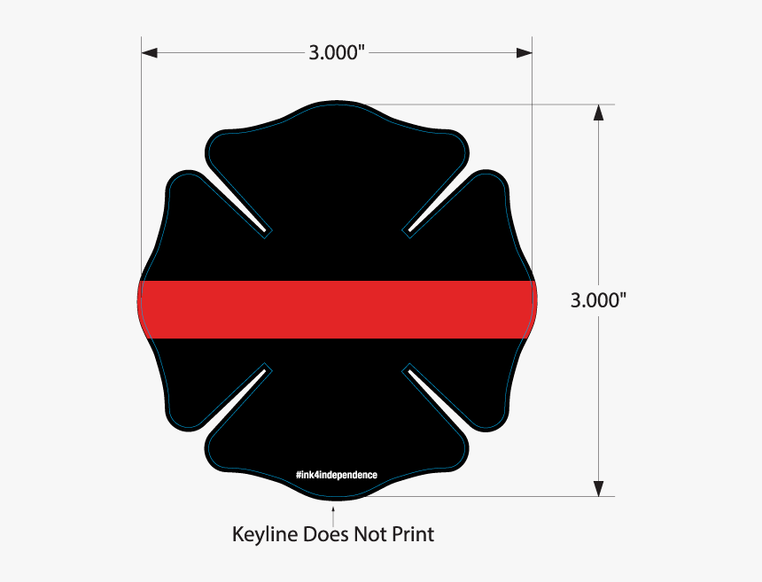 Thin Red Line Fd Shield Decal - Firefighter, HD Png Download ...