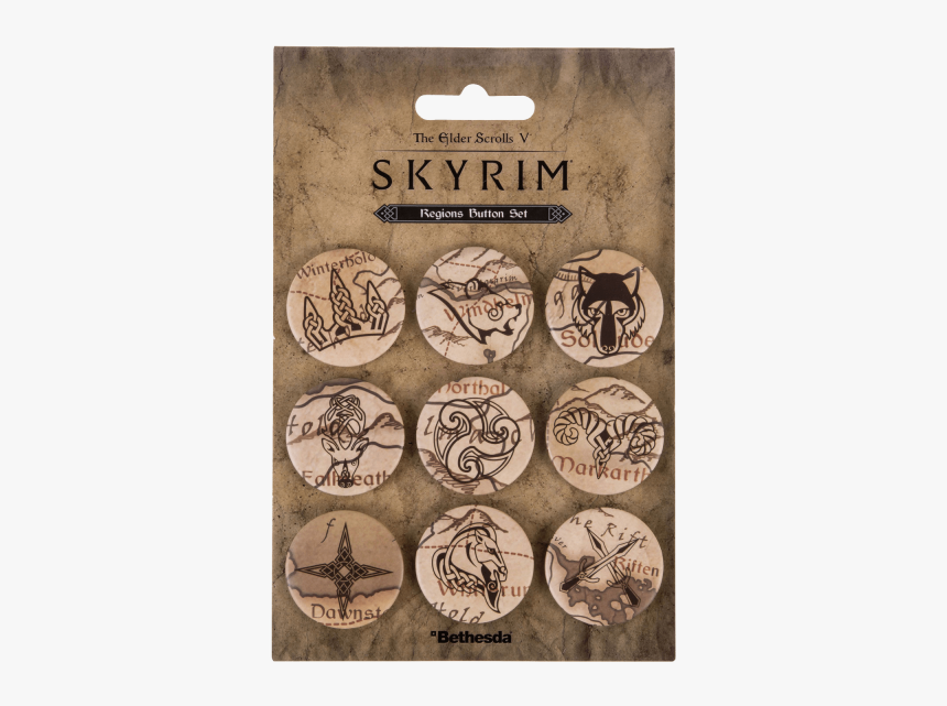 The Elder Scrolls V Skyrim Button Pins Regions - Skyrim, HD Png ...
