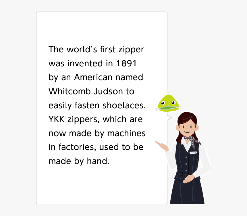 The World S First Zipper Was Invented In 1891 By An - Cartoon, HD Png ...