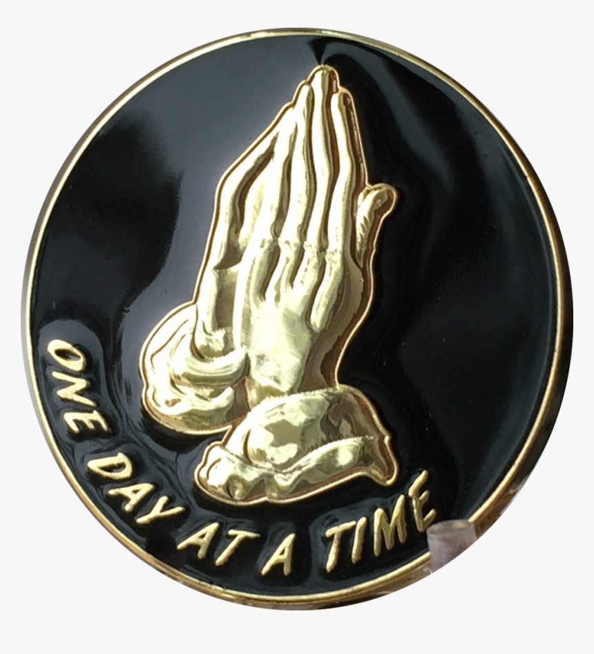 Praying Hands Black & Gold Plated One Day At A Time - One Day At A Time ...