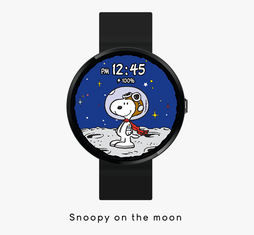 Snoopy On The Moon - Snoopy Digital Watch, HD Png Download ...